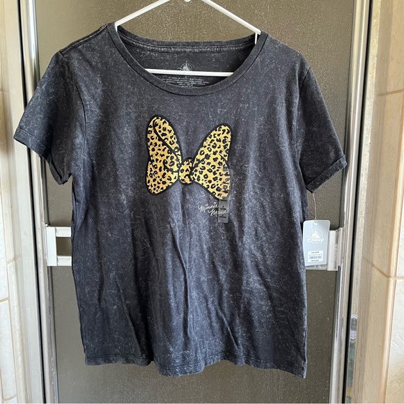 Disney | Tops | Disney Leopard Print Minnie Mouse Bow T Shirt | Poshmark